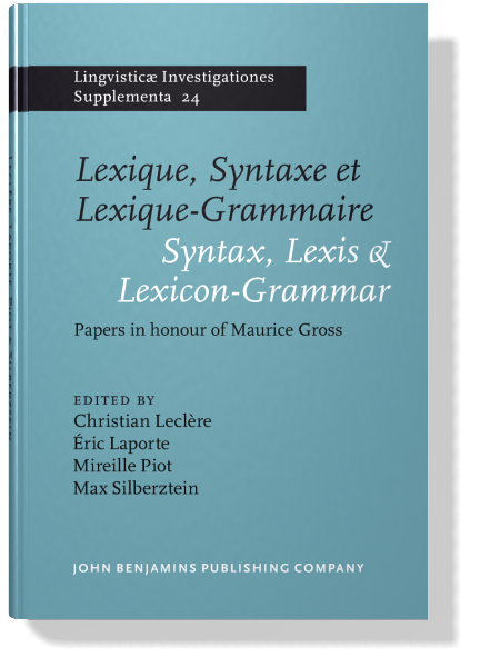 Lexique, Syntaxe et Lexique-Grammaire / Syntax, Lexis & Lexicon-Grammar ...